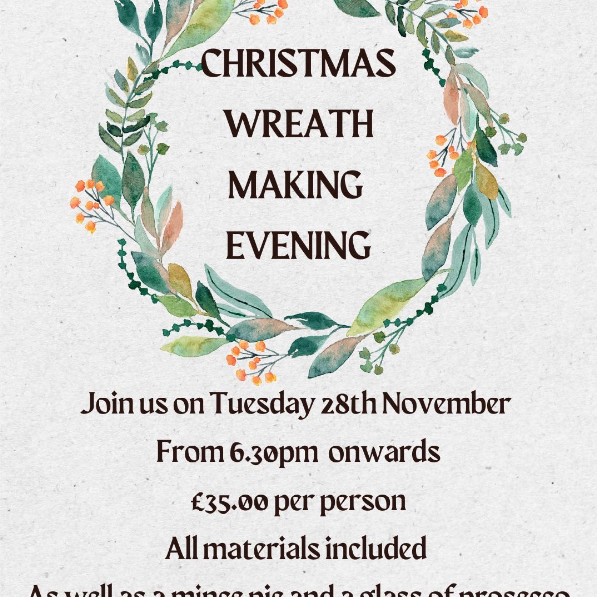 Deeping St James C.P. School - PTA Wreath Making Evening